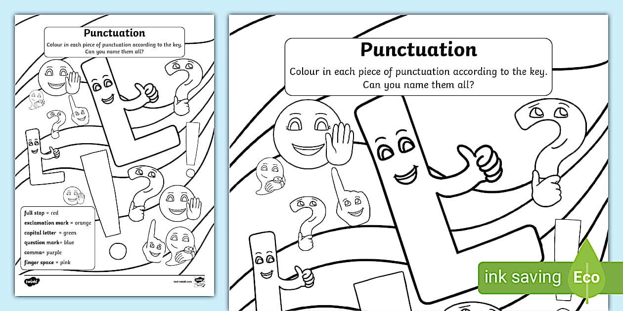 Punctuation Colouring Page (teacher made) - Twinkl