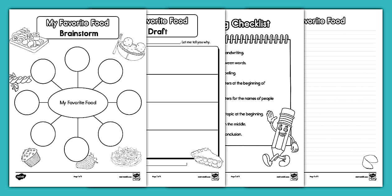 First Grade My Favorite Food Informative Writing Prompt