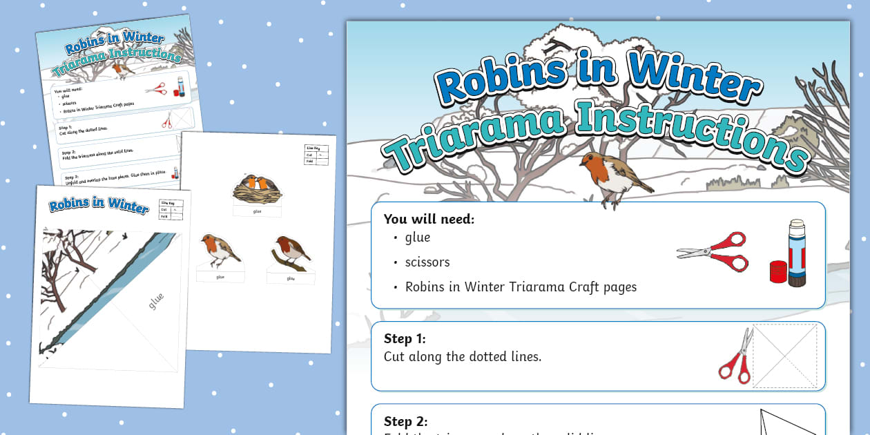 Robins in Winter Triarama Craft - Twinkl Art (teacher made)