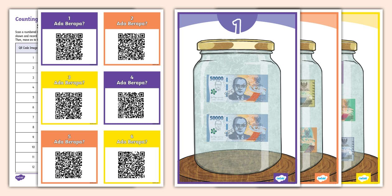 QR Code Hunt - Indonesian Money (teacher made) - Twinkl