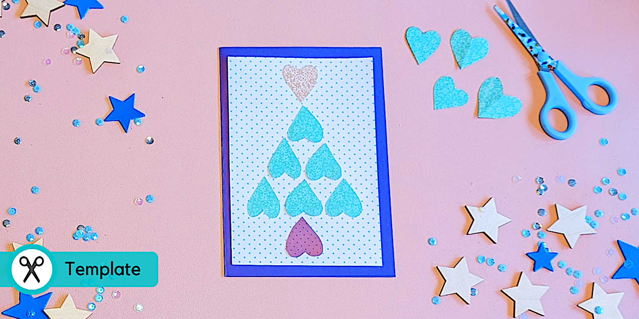 Heart Christmas Tree Card | Christmas Crafts (teacher made)