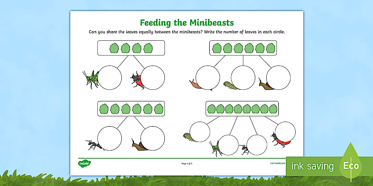 Feeding the Minibeasts Worksheet (teacher made) - Twinkl