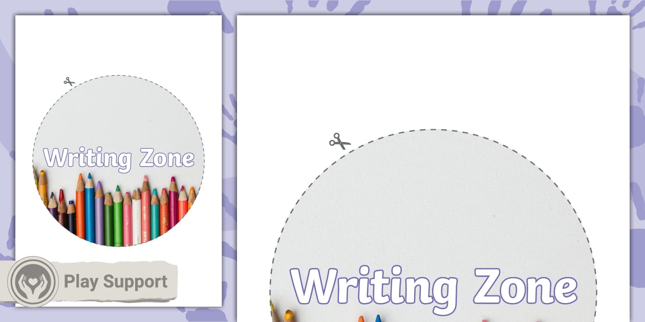 Writing Zone Play for All Ages Cut-Out Photo Display Poster