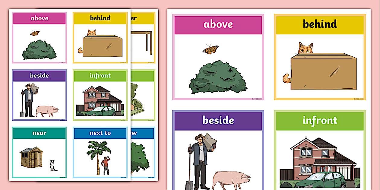 Older Learner: Preposition Matching Cards - Twinkl