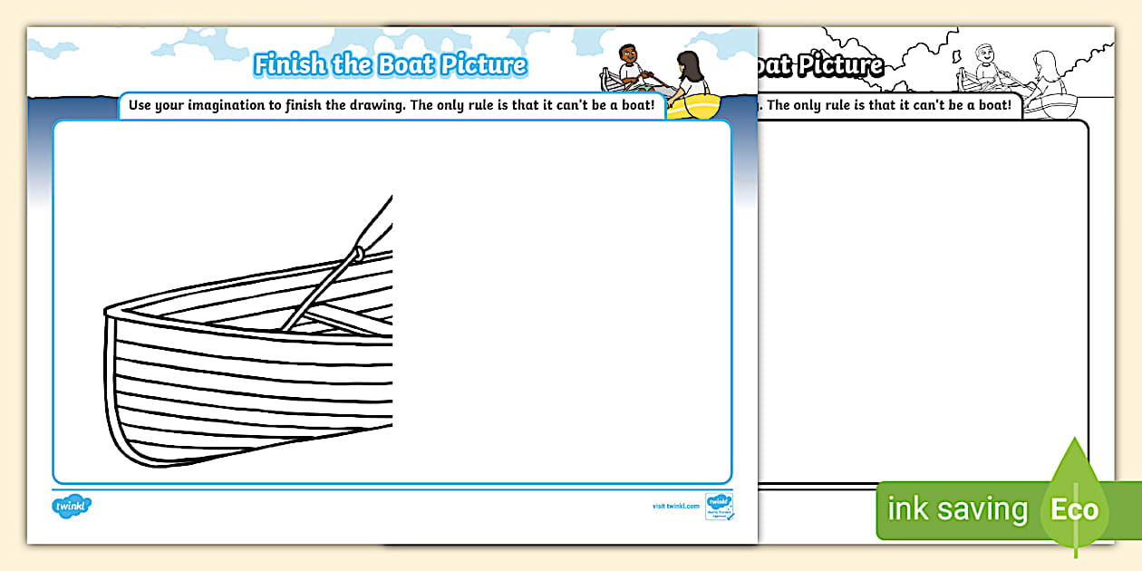 Finish the Boat Picture Worksheet (teacher made) - Twinkl