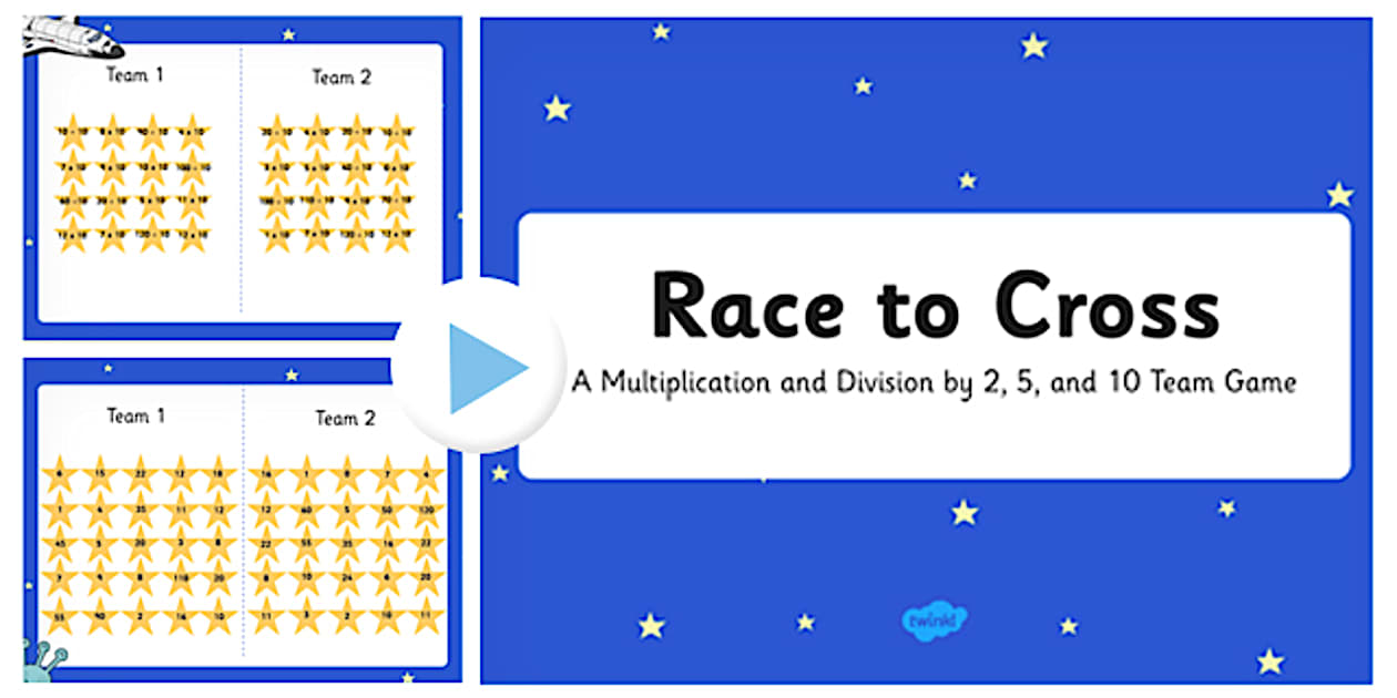 Race to Cross Multiplication and Division Game PowerPoint - race