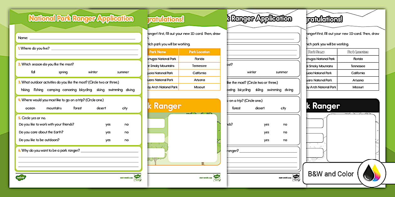 Park Ranger Worksheet | National Park Week | Twinkl - Twinkl