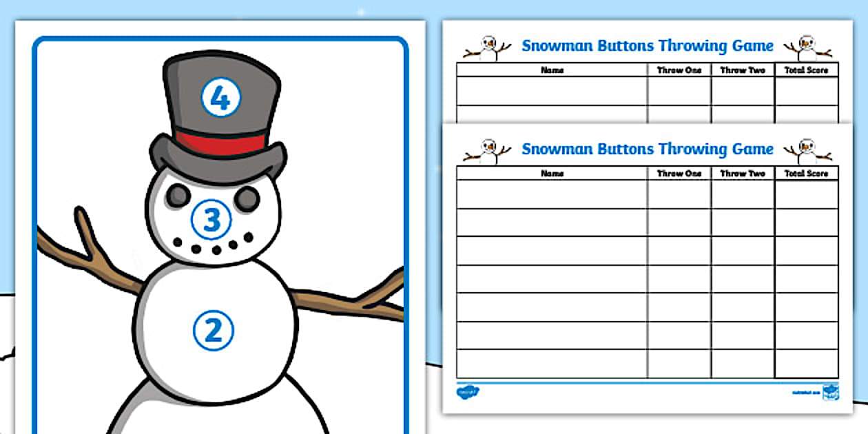 EYFS Snowman Throwing Game Resource Pack - Twinkl