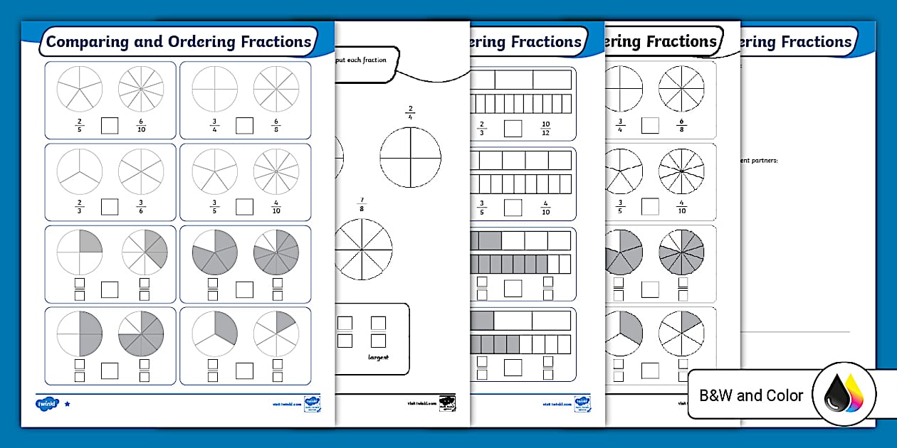 Fun 3rd Grade Fraction Worksheets Pack | Twinkl USA - Twinkl