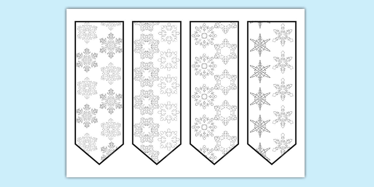 Snowflake Colouring Bookmarks (teacher made) - Twinkl