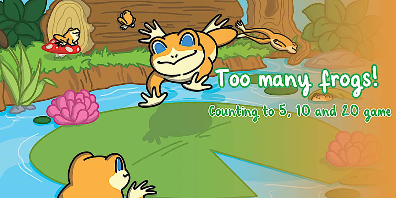 👉 Counting Up To 5, 10 and 20 | Too Many Frogs Counting Game