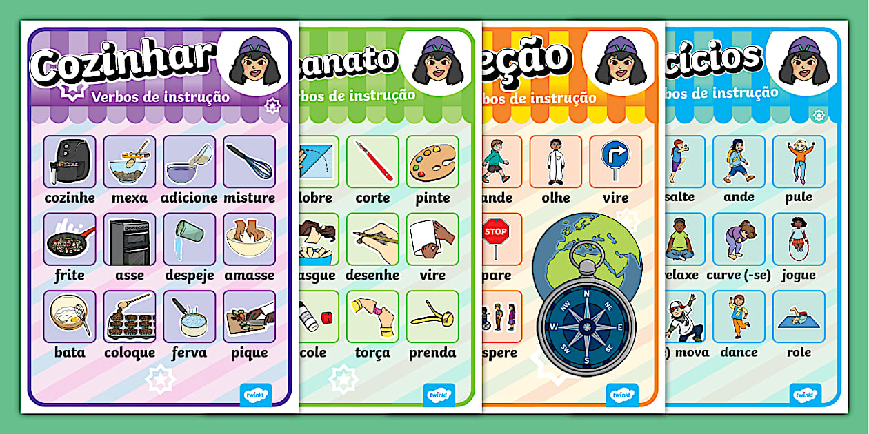 Pôsteres - Verbos instrucionais (teacher made) - Twinkl