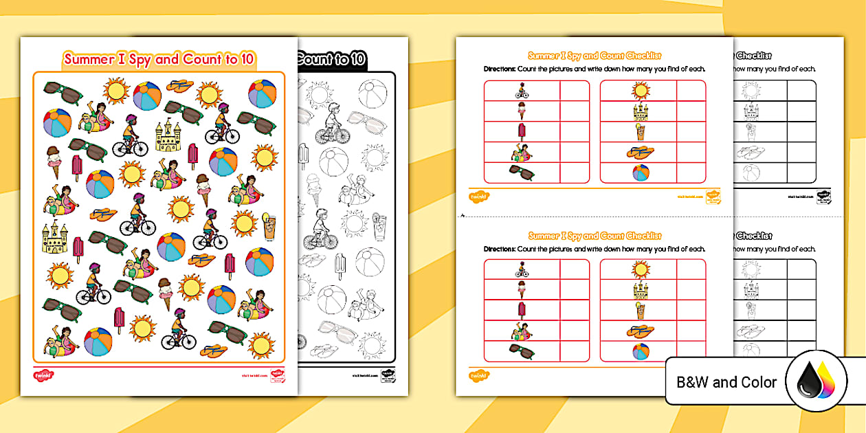 Summer Themed I Spy With My Little Eye Activity - Twinkl