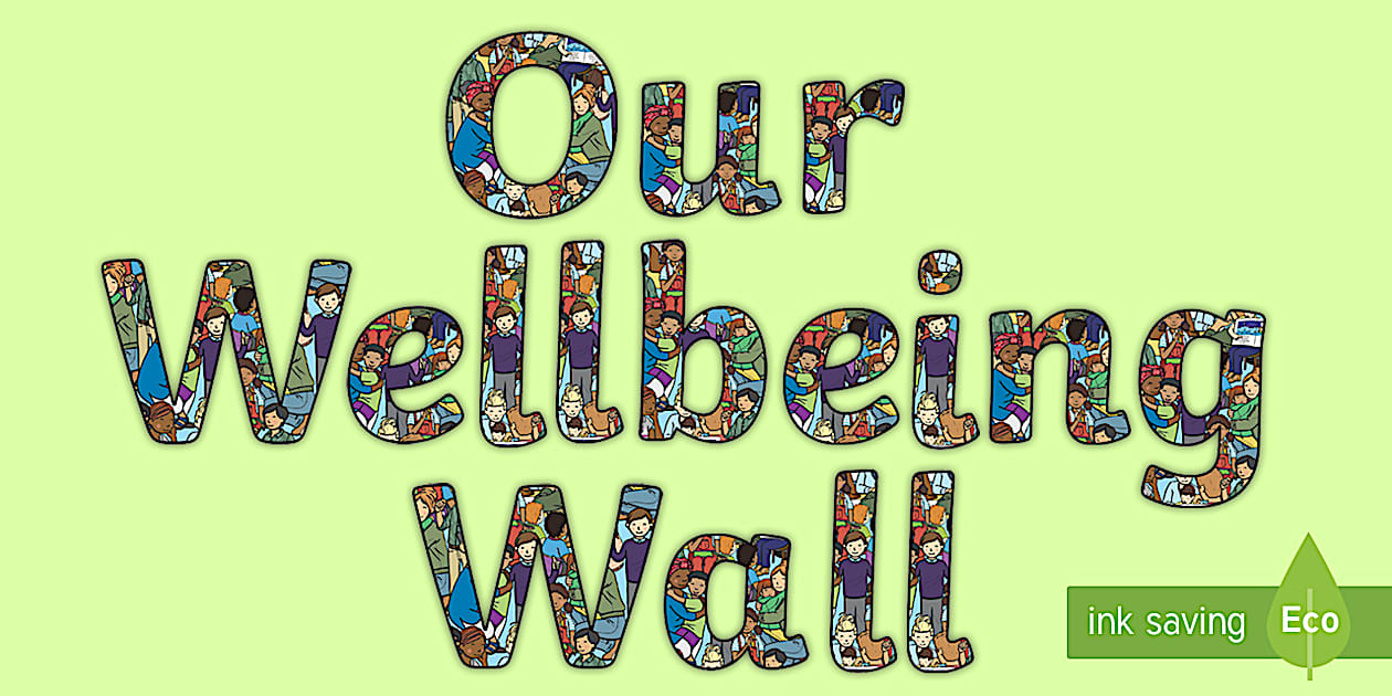 CfE Whole School Our Wellbeing Wall Display Lettering