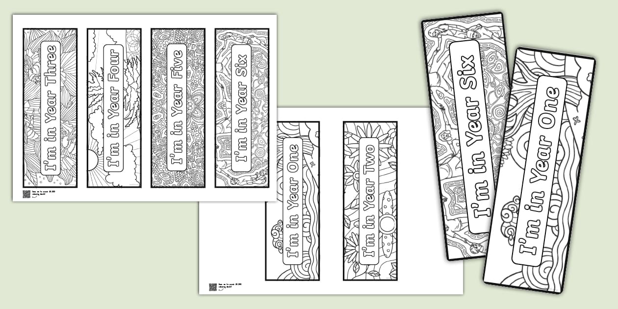 Year Group Bookmarks to Colour - Twinkl Primary - Twinkl