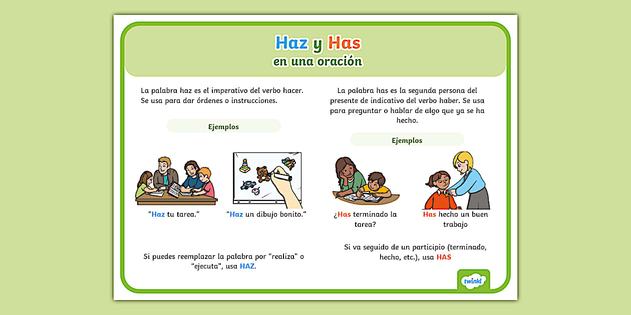 Póster: Diferencia entre haz y has (teacher made) - Twinkl