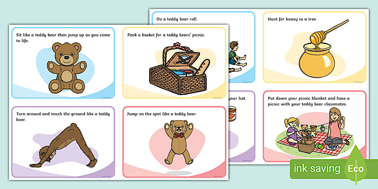 Teddy Bear Brain Break Action Cards (teacher made) - Twinkl