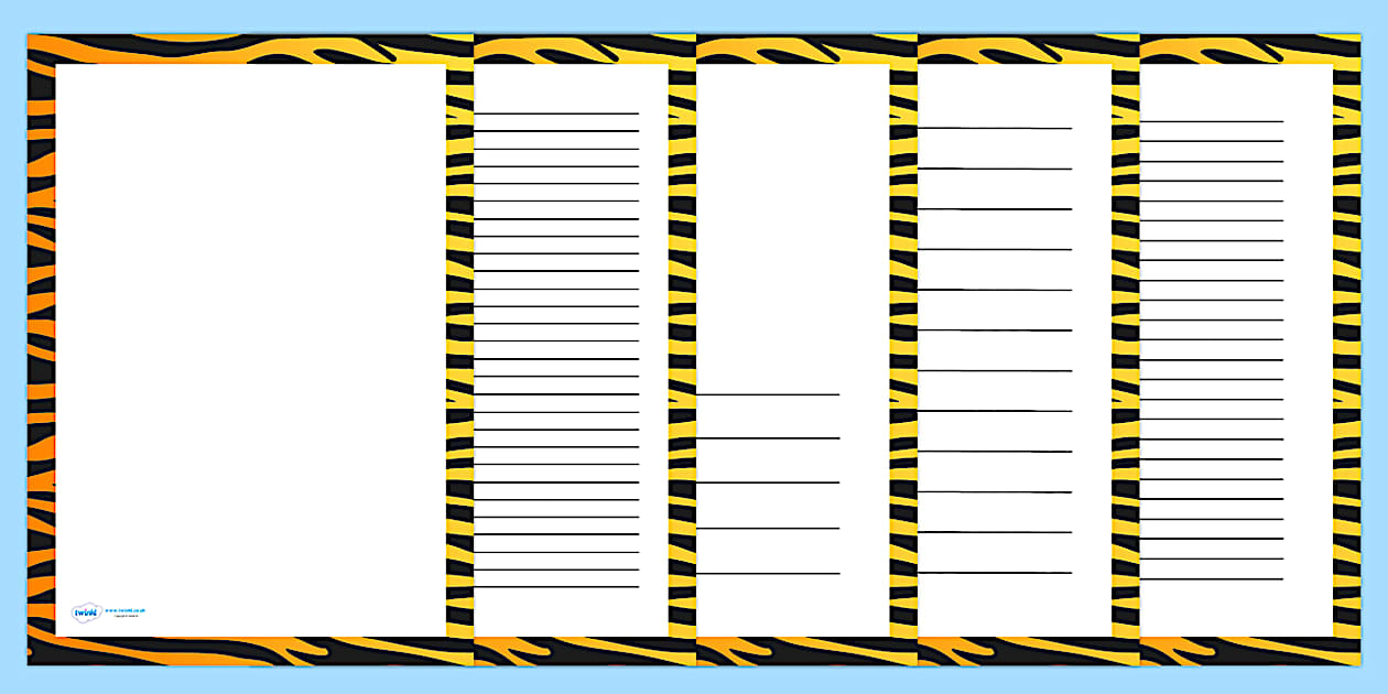 Editable Tiger Print Page Borders (teacher made) - Twinkl