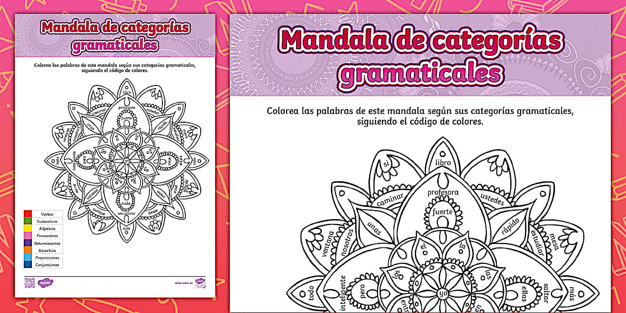 Ficha de actividad: Mandala de categorías gramaticales