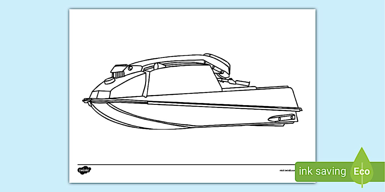 Jet Ski Colouring Sheet - Primary Resources (teacher made)
