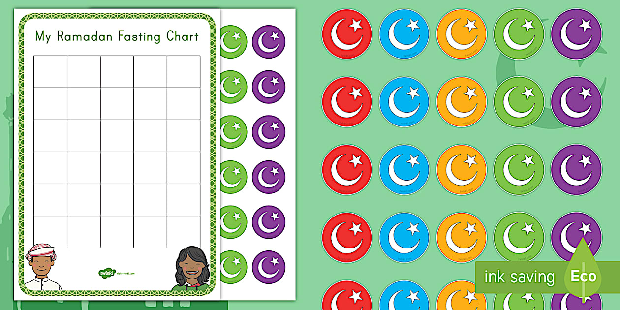 Rewards in Ramadan Fasting Chart & Stickers | Twinkl USA
