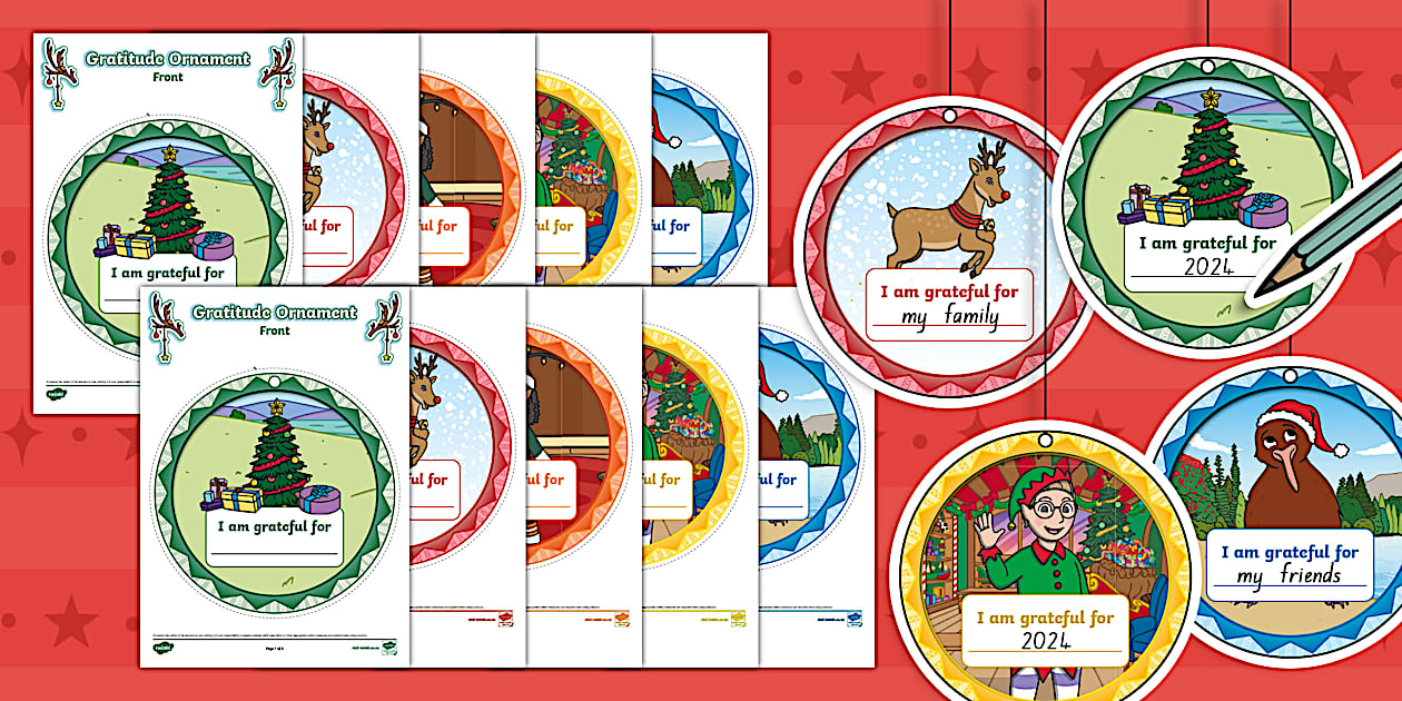 Christmas Gratitude Ornament Craft (teacher made) - Twinkl