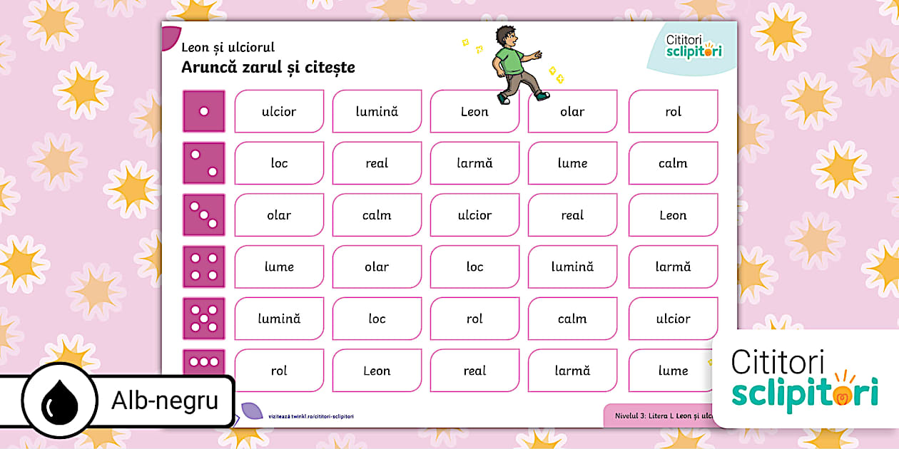 Litera L: Leon și ulciorul – Aruncă zarul și citește