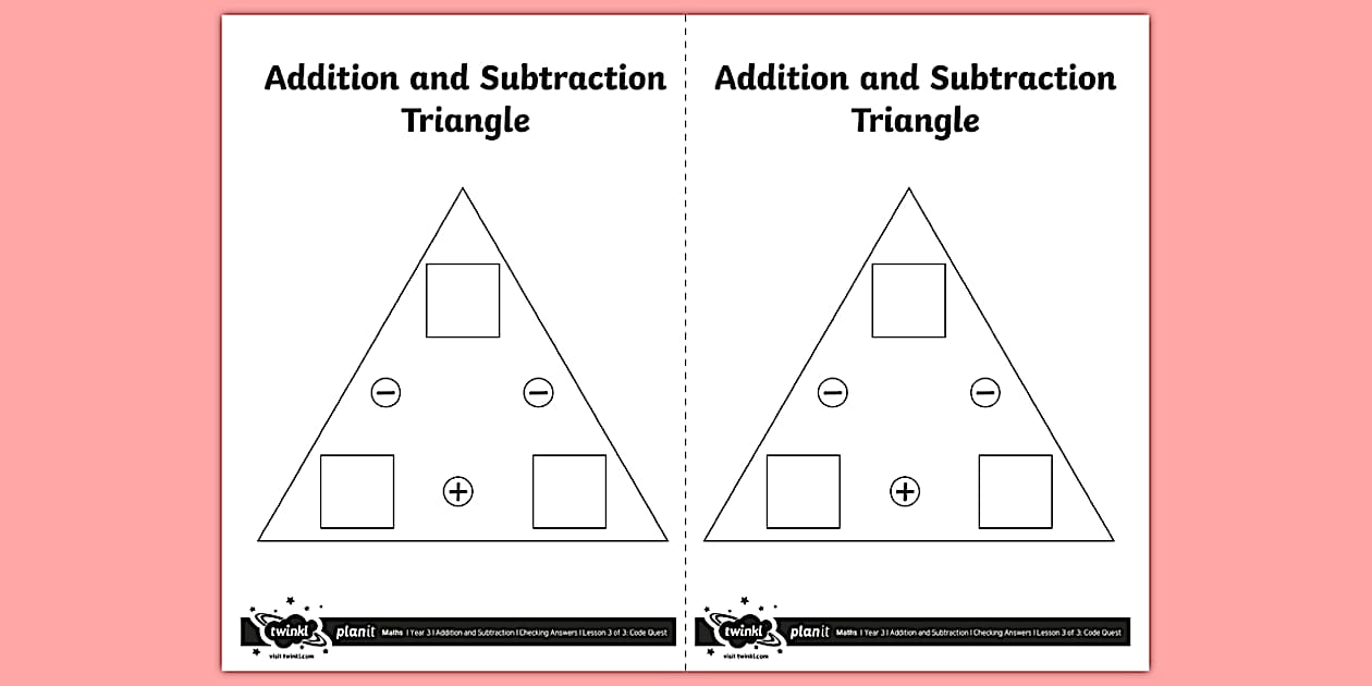 Blank Addition and Subtraction Triangle Worksheet / Worksheet