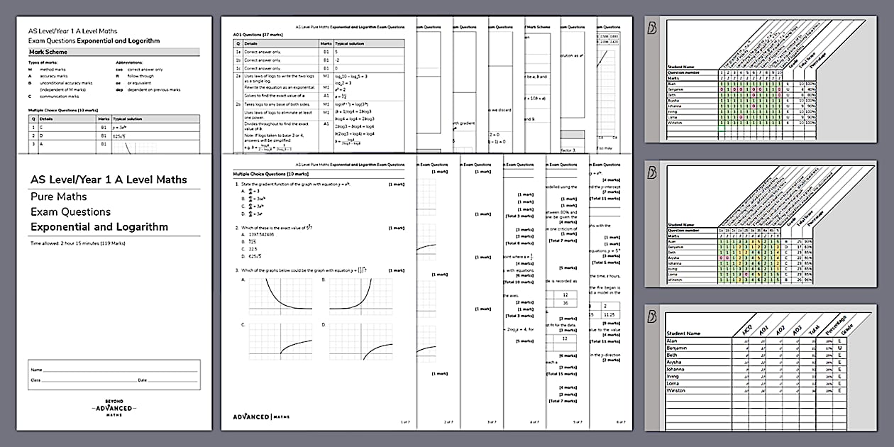 👉 Logarithm and Exponential Exam Questions | AS Level Maths