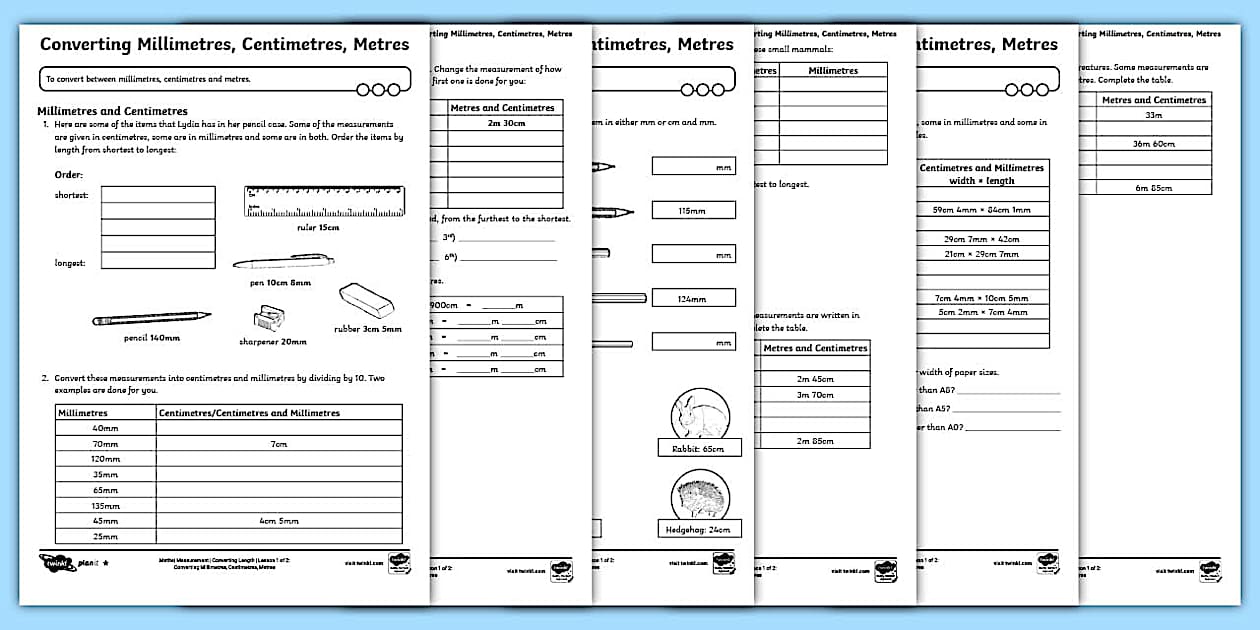 👉 Converting Units of Length Differentiated Maths Sheet
