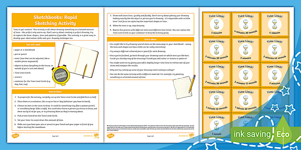 Sketchbooks: Rapid Sketching Activity (teacher made)