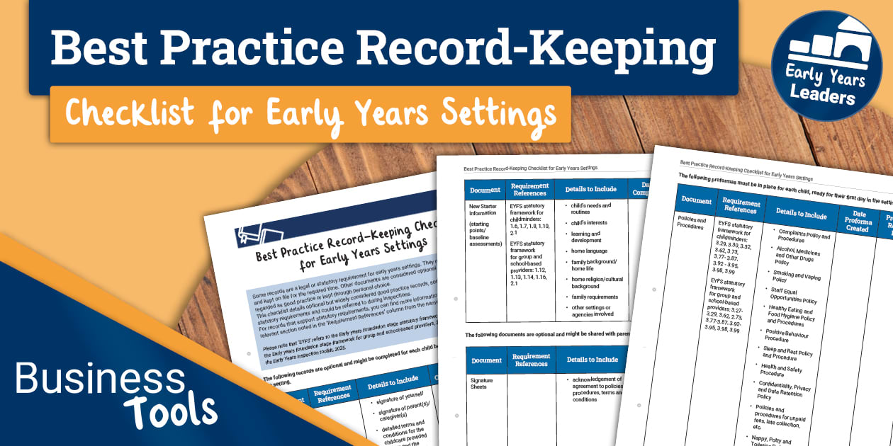 Best Practice Record-Keeping Checklist for Early Years Settings