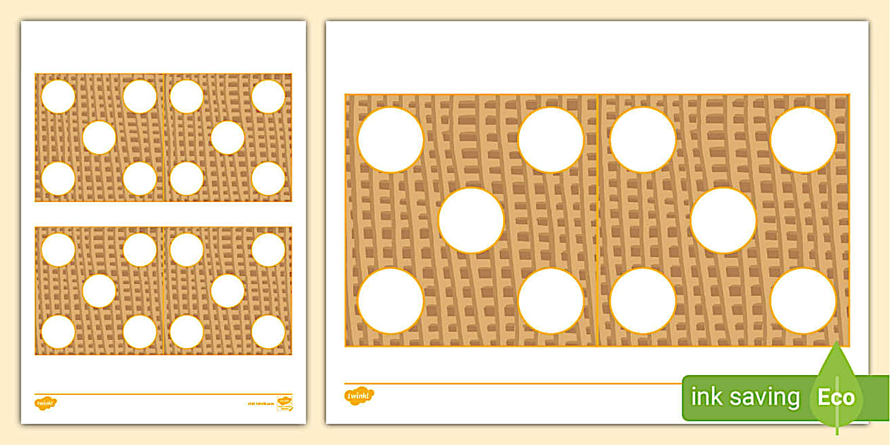👉 Natural Hessian Hungarian Tens Frame Worksheet - Twinkl