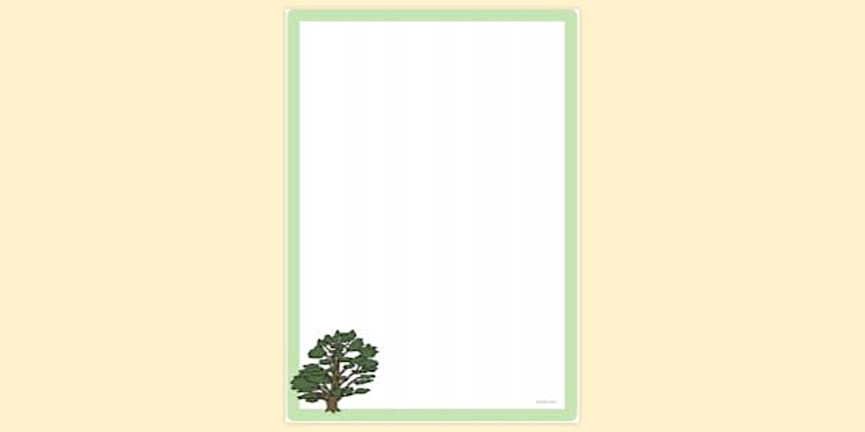 Simple Blank Cedar Tree Page Border | Page Borders | Twinkl