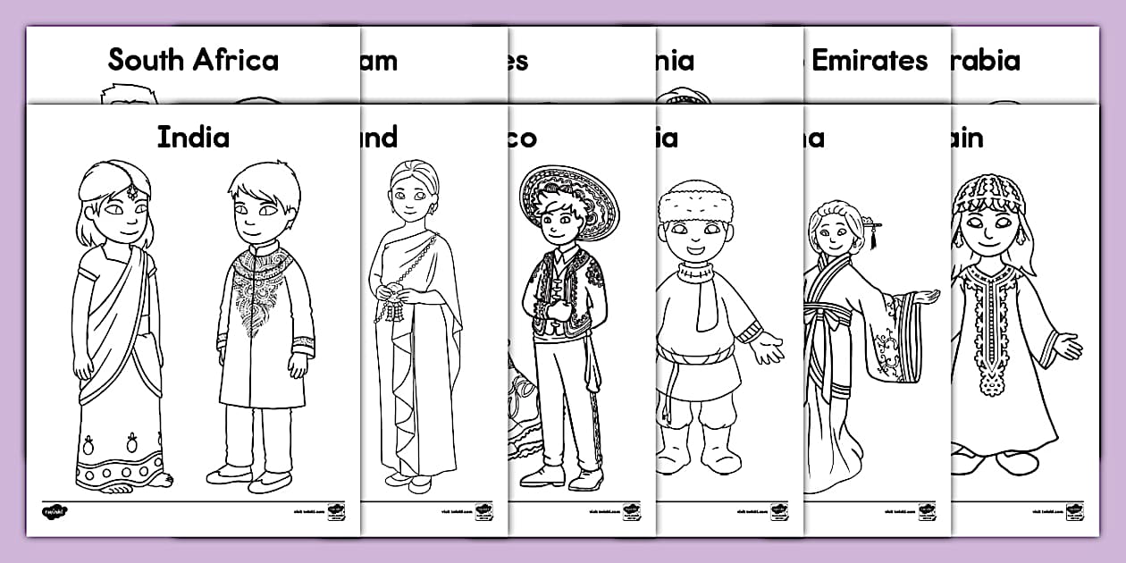 Multicultural Coloring Pages | Teaching Resource | Twinkl US