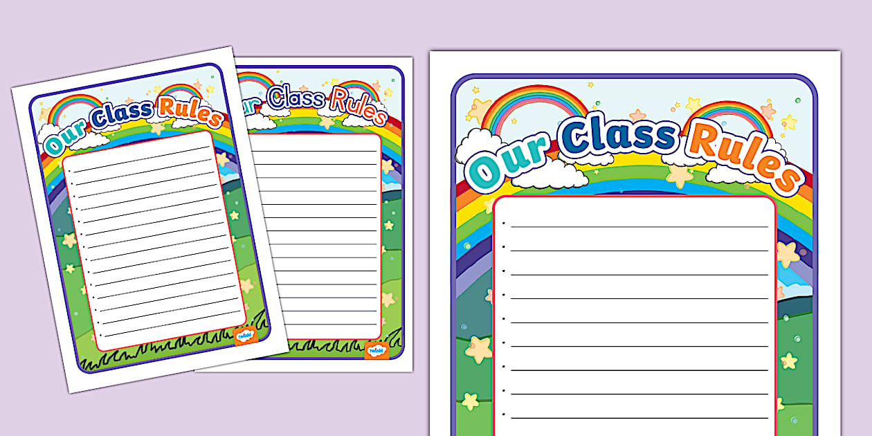 Rainbow Our Class Rules Display Poster