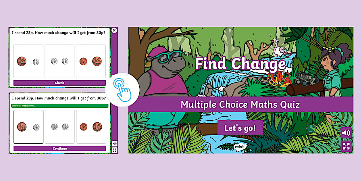 👉 Find Change KS1 Multiple Choice Maths Quiz - Twinkl