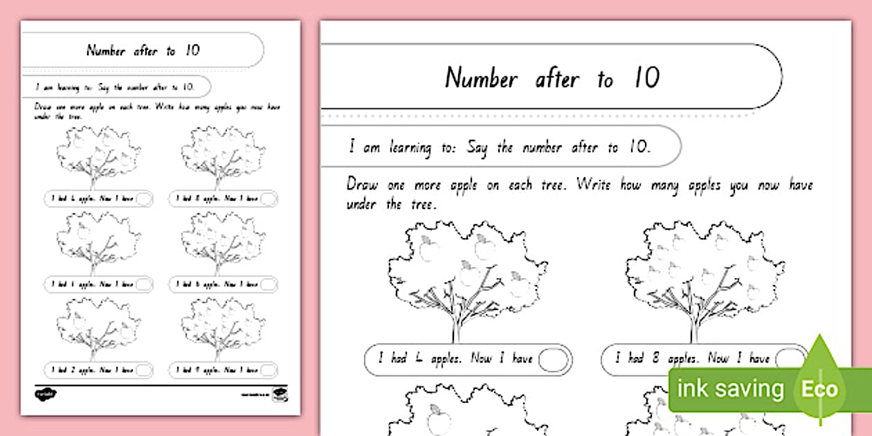 Stage 1 Number After to 10 Apples (teacher made) - Twinkl