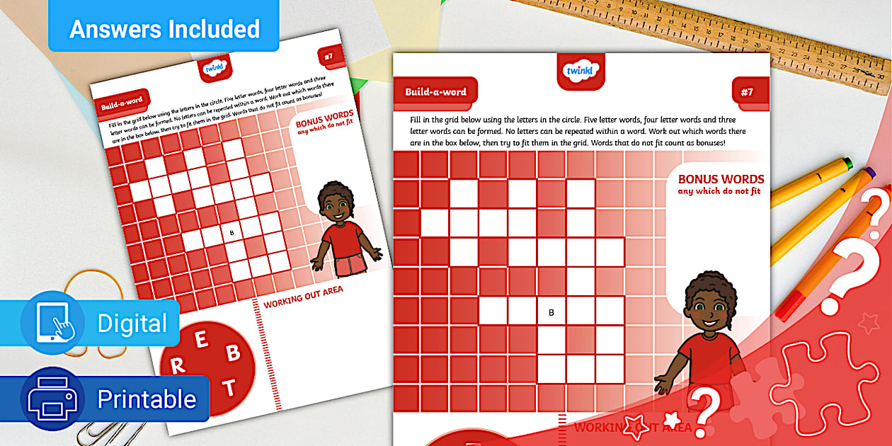 Build-a-word puzzle #7 - Kids Puzzles (teacher made)