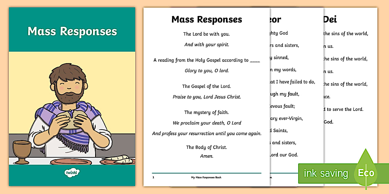 Roman Catholic Mass Responses Pupil Print-Out - Twinkl