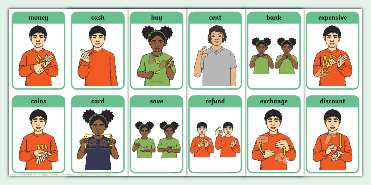Auslan Money Word Cards (teacher made) - Twinkl