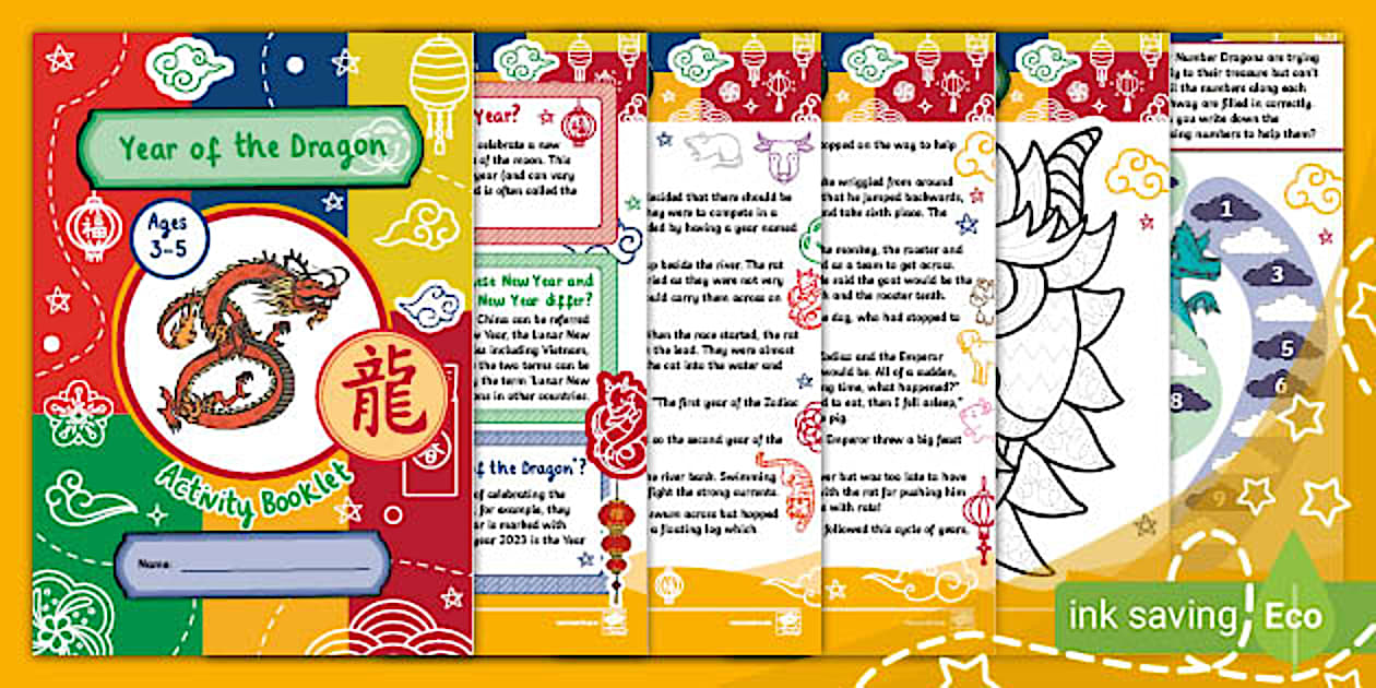 Year of the Dragon Activity Booklet Ages 3 - 5 - Twinkl