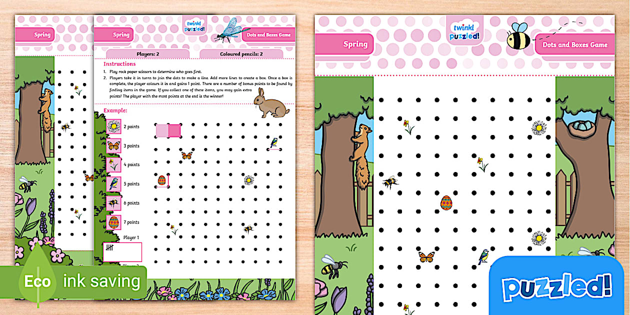 Spring Dots and Boxes Game for Kids | Twinkl Puzzled