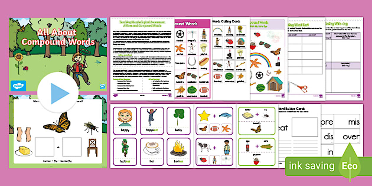 Primary Affixes and Compound Words Activity Pack - Twinkl