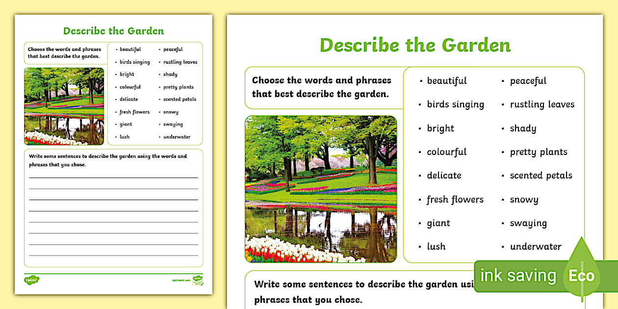 Describe the Garden Writing Activity