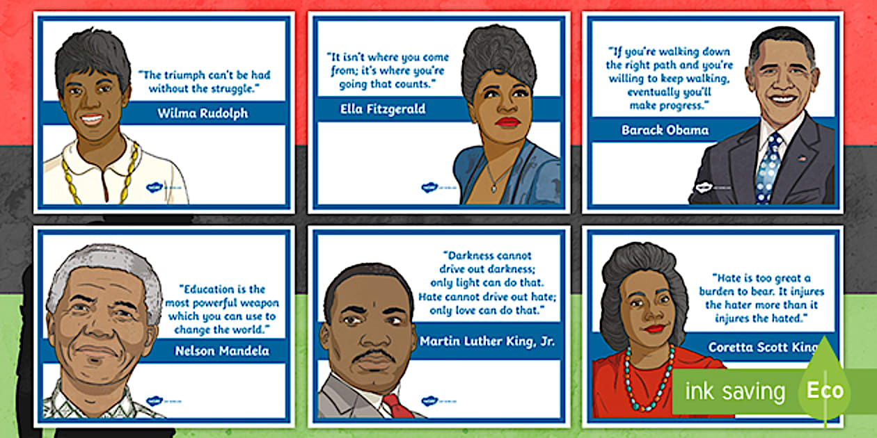 Black and White Black History Significant People Quote Posters