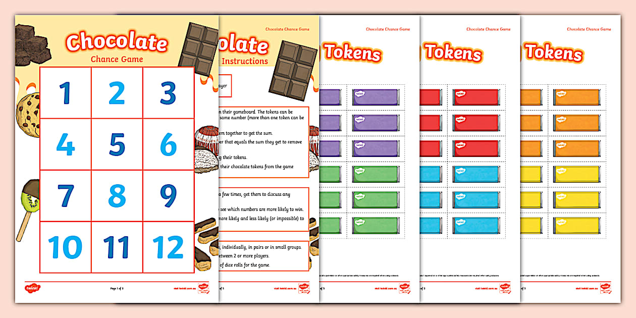 Chocolate Chance Game - Years 3-6 - Maths - Twinkl