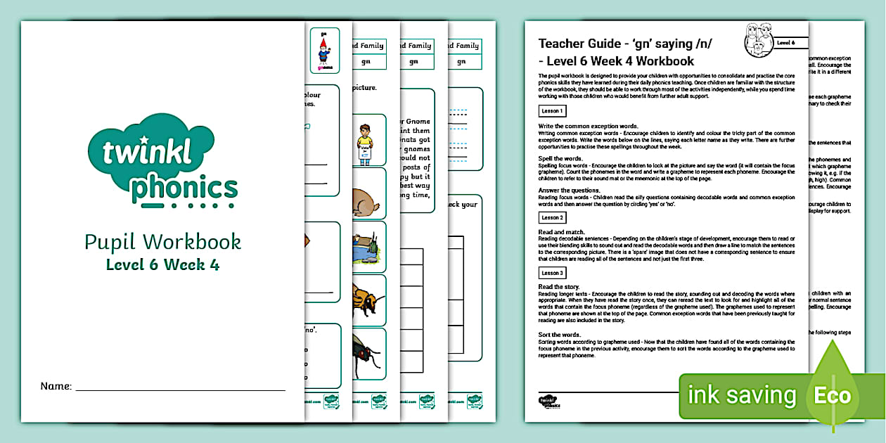 Level 6 Week 4 Phonics Workbook - Primary Resources - Twinkl