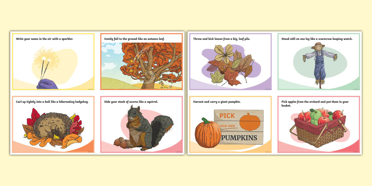 Autumnal KS2 Brain Break Action Cards (Teacher-Made)