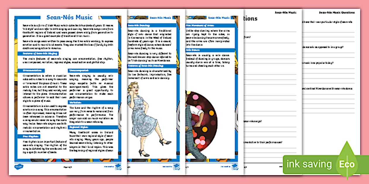 Sean Nós Music Comprehension Reading Worksheet | Twinkl
